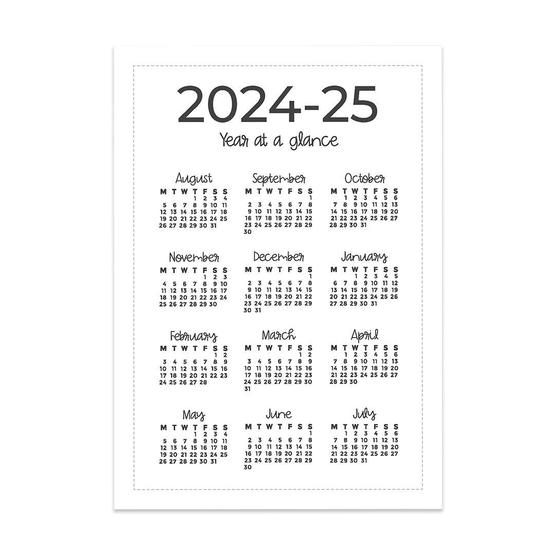 2024-2025 Academic Year at a Glance Full Page Sticker Sheet - Large ...