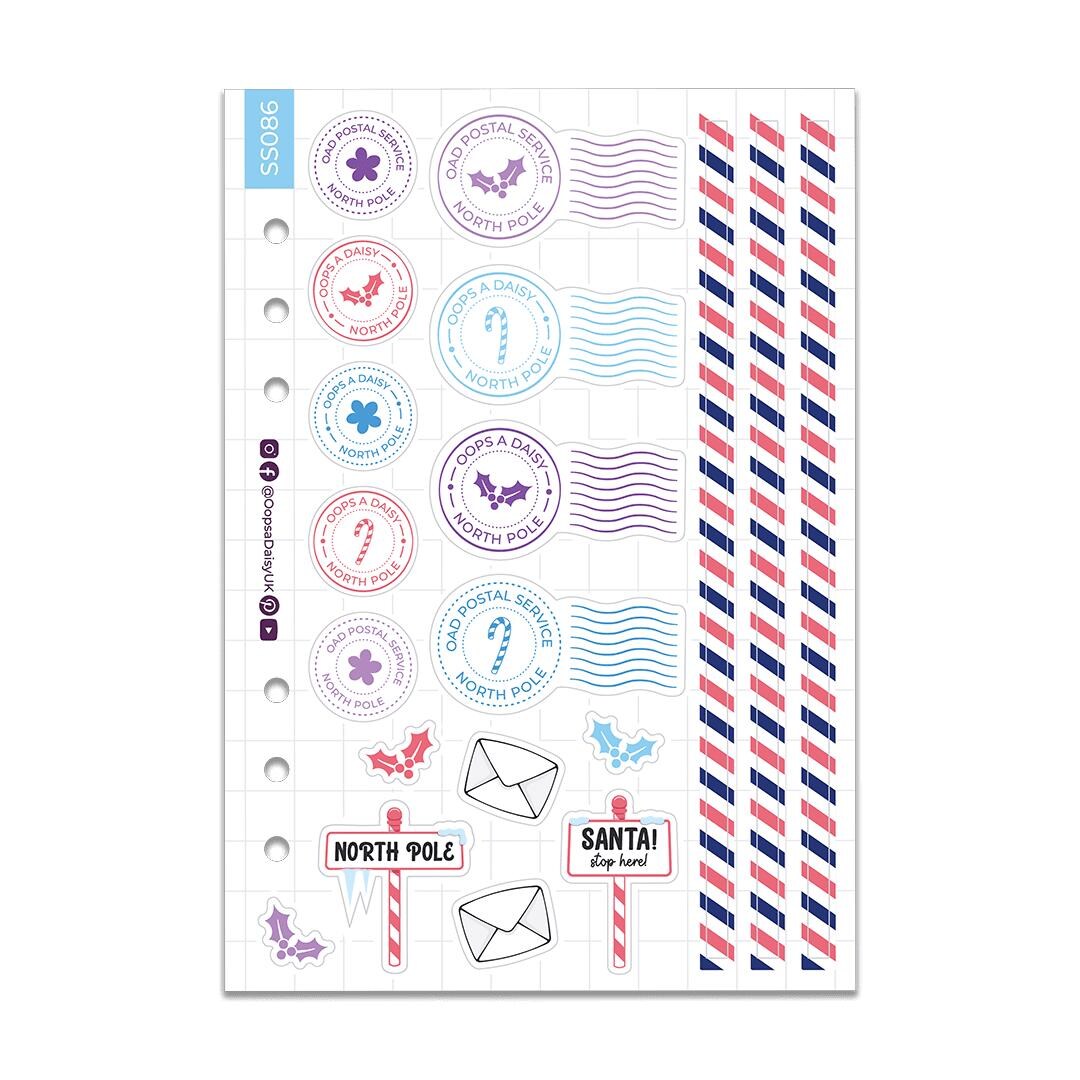 North Pole Postmarks - A5 Sticker Sheet - Etsy