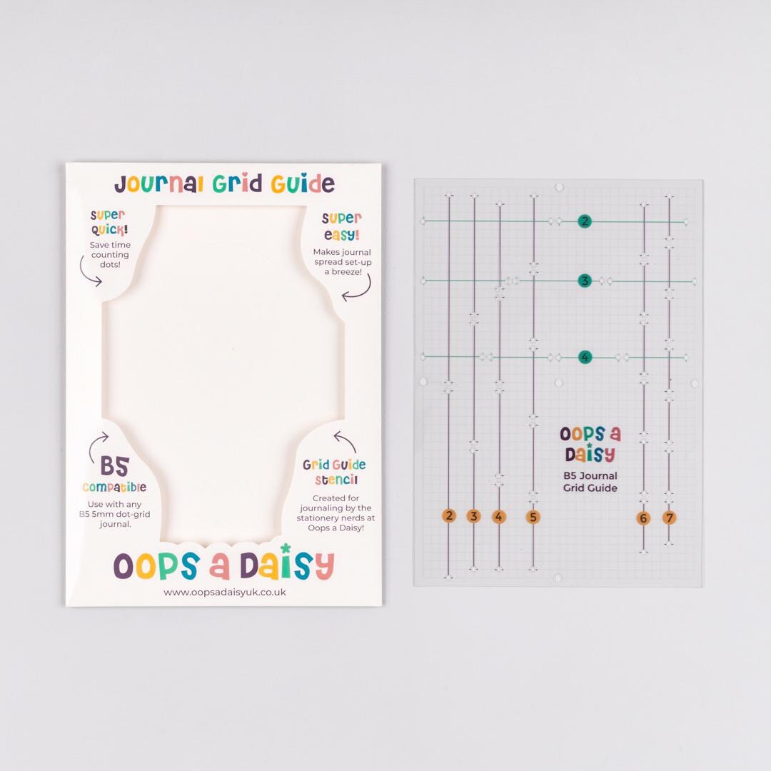 B5 Journal Grid Guide - B5 Bullet Journal Stencil - Journal Dot Grid ...