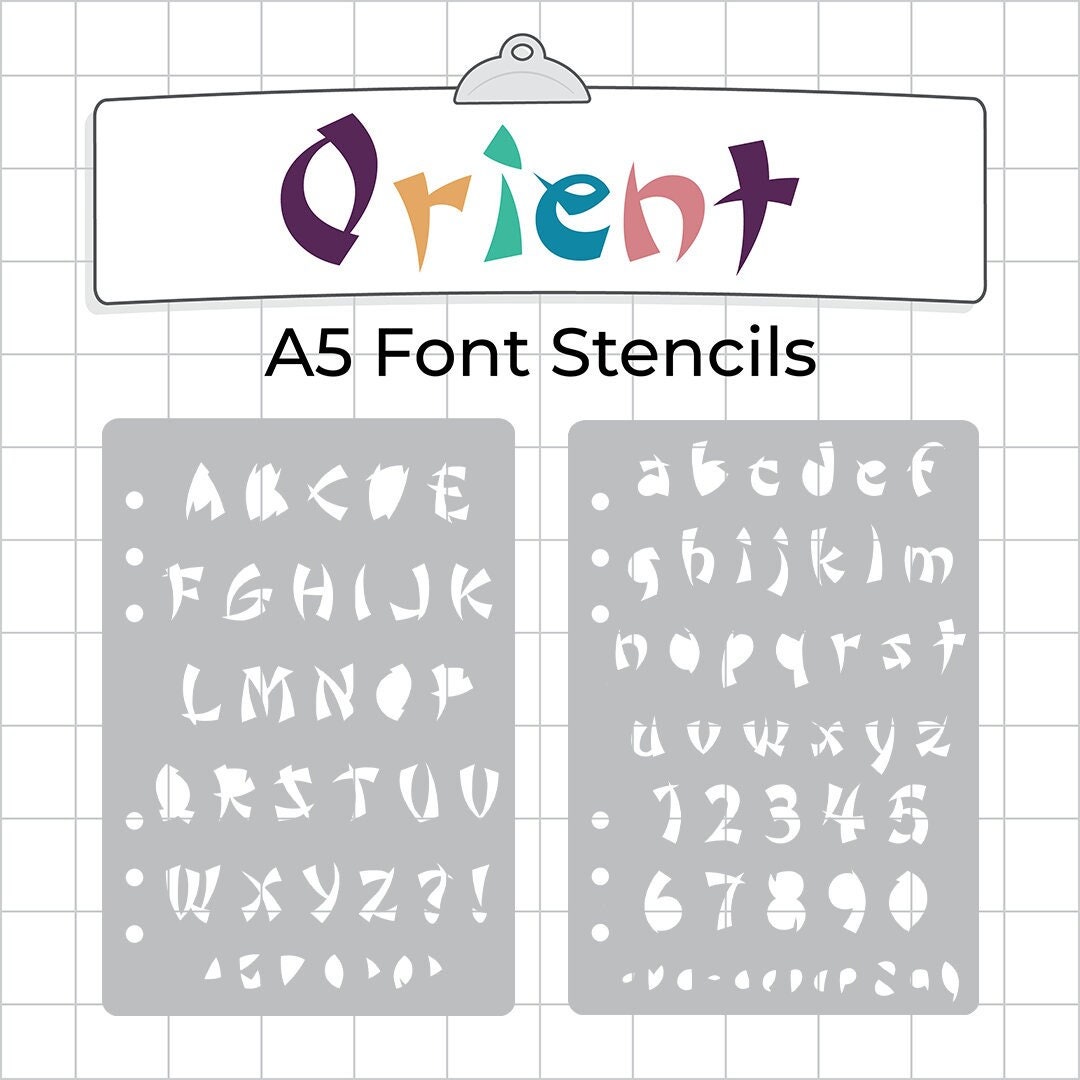 Orient Font Journal Stencil - Upper / Lower Case A5 Font Journal ...