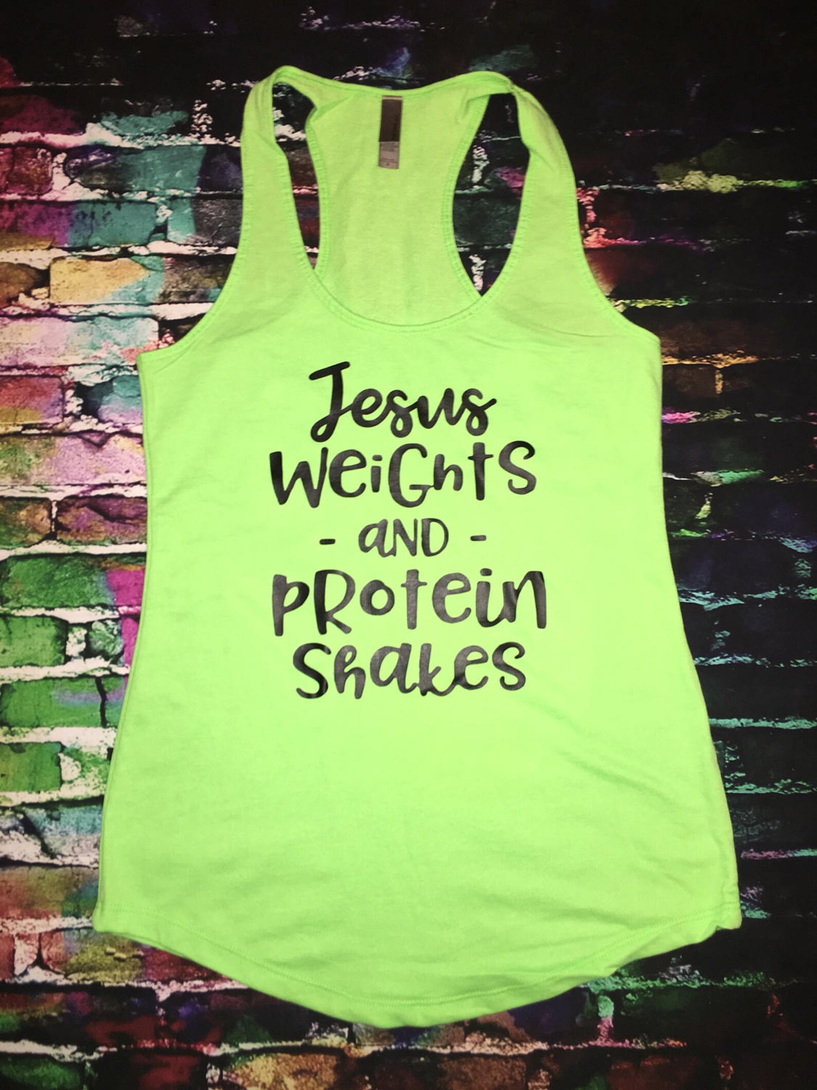Jesus Weights & Protein Shakes // Workout Tank // Workout Top - Etsy