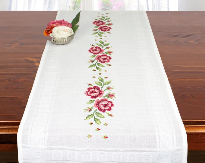Roses Table Runner Kit for Cross Stitch Embroidery Schafer 6981 - Etsy