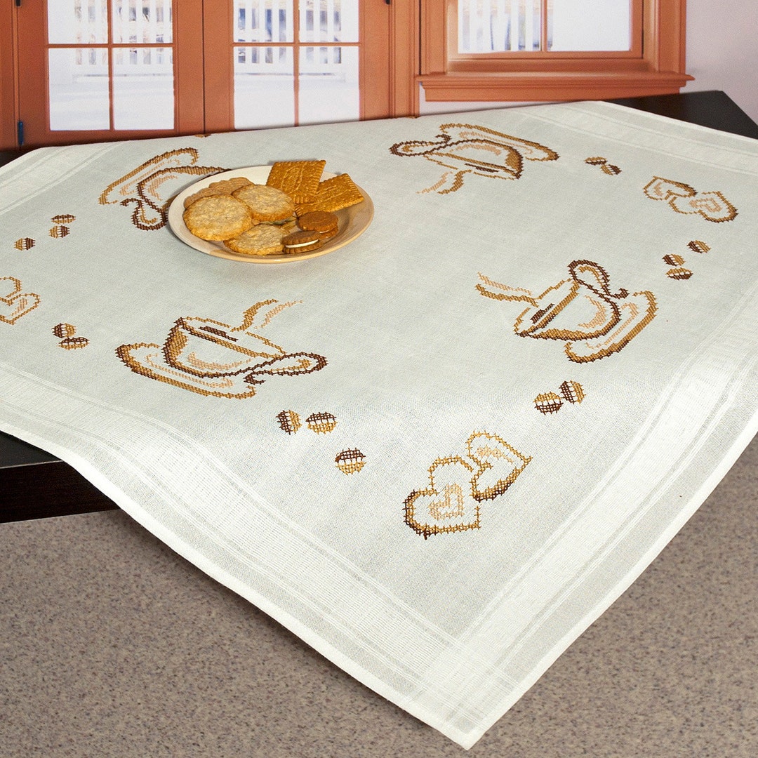 Five O'clock B Tablecloth Kit for Embroidery Schafer 6773 - Etsy