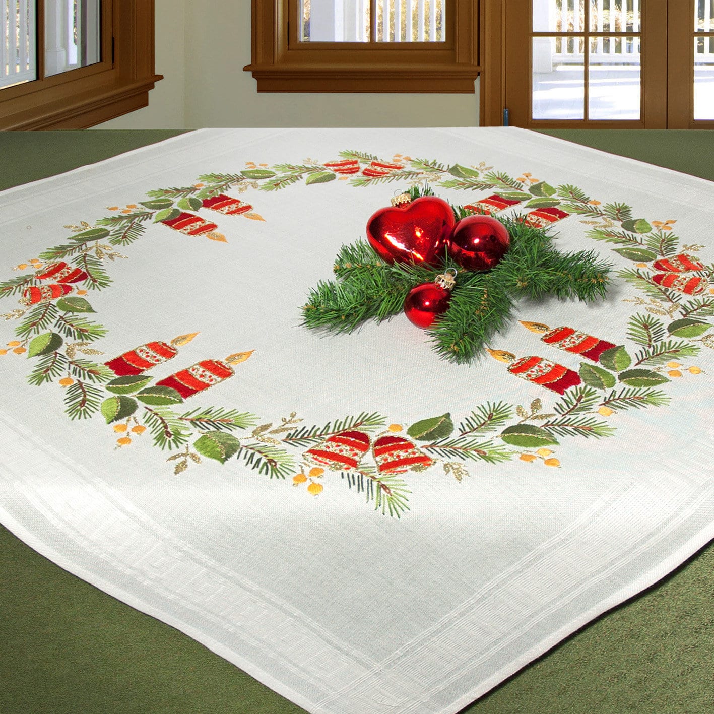 Tablecloth Kit for Satin Stitch Embroidery Schaefer "christmas" 6794 - Etsy