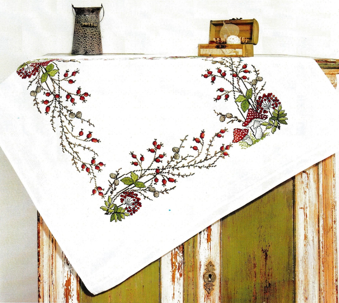 Fall Tablecloth Kit for Cross Stitch Embroidery Duftin 5547 - Etsy