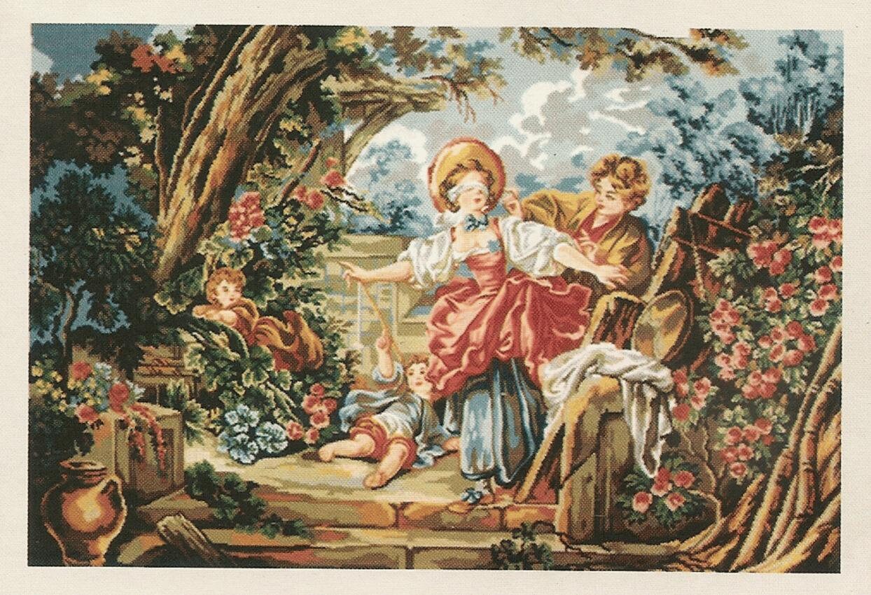 Game of Hide Printed Canvas for Needlepoint Tapestry Gobelin Embroidery ...