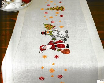 Cross Stitch Pattern Santa Table Runner - Etsy