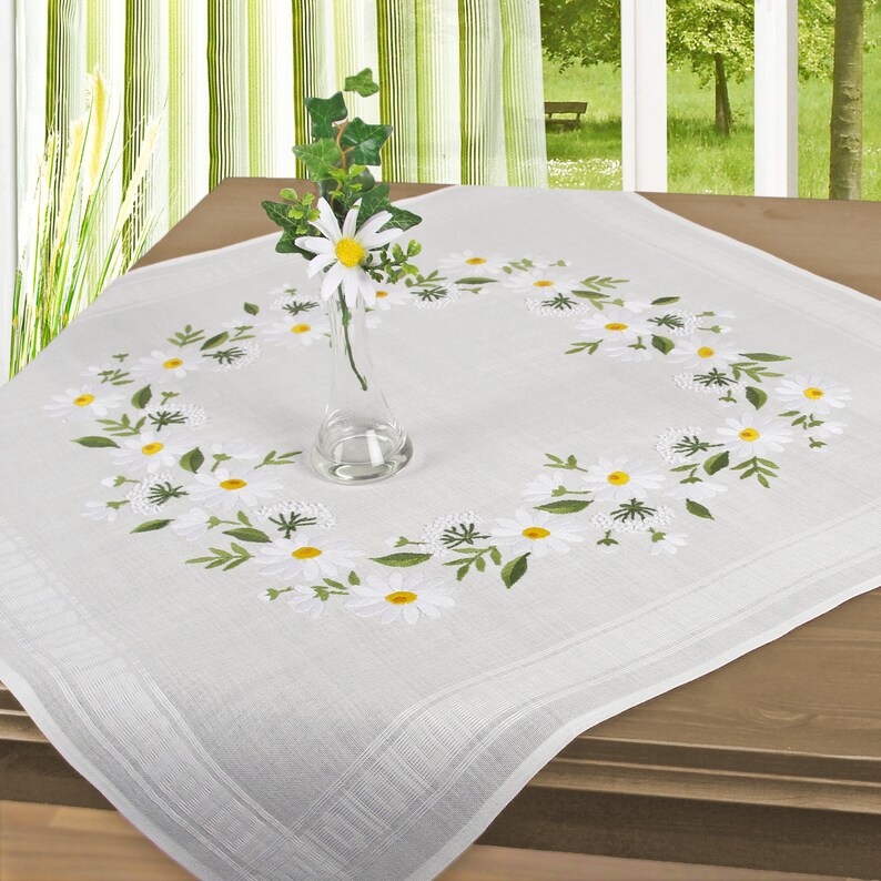 Daisy Tablecloth Kit for Satin Stitch Embroidery Schafer 6916 - Etsy