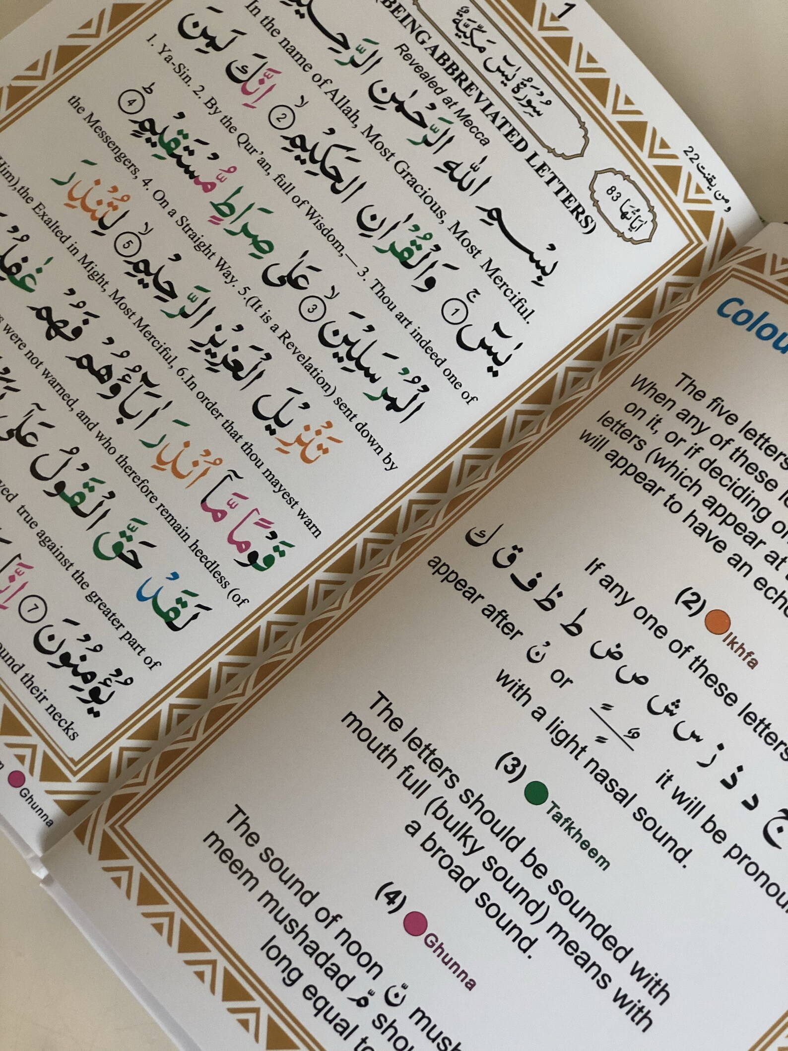 Surah Ya-sin Yasin Yaseen Book, Luxury Hardback Colour Coded Tajweed ...