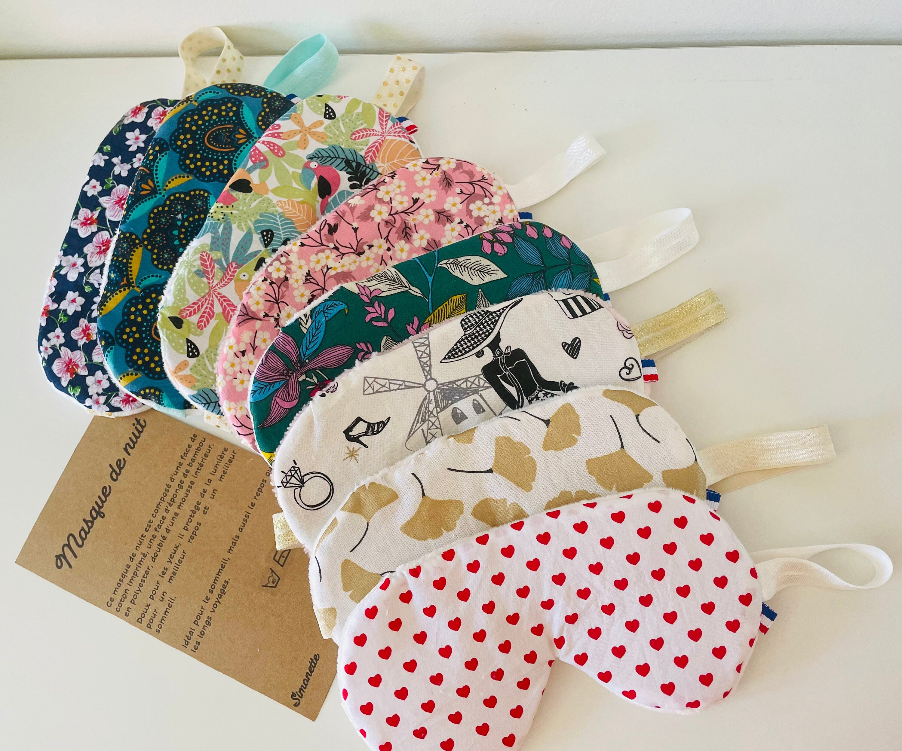 Night Mask, Travel Mask, Rest Mask With Little Valentine Hearts - Etsy
