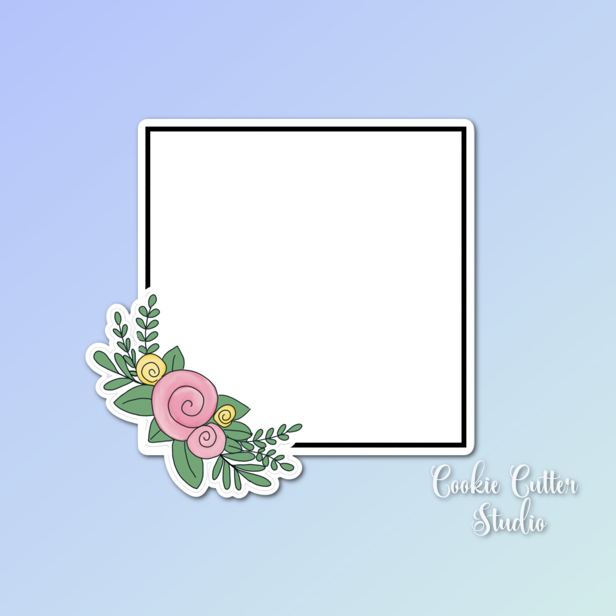 Floral Square Plaque Cookie Cutter - Etsy