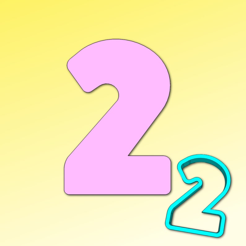 Number Two Cookie Cutter Number Cookie Cutter - Etsy