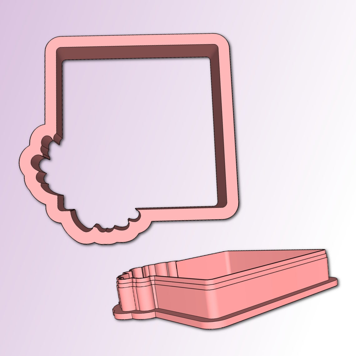 Floral Square Plaque Cookie Cutter | Etsy