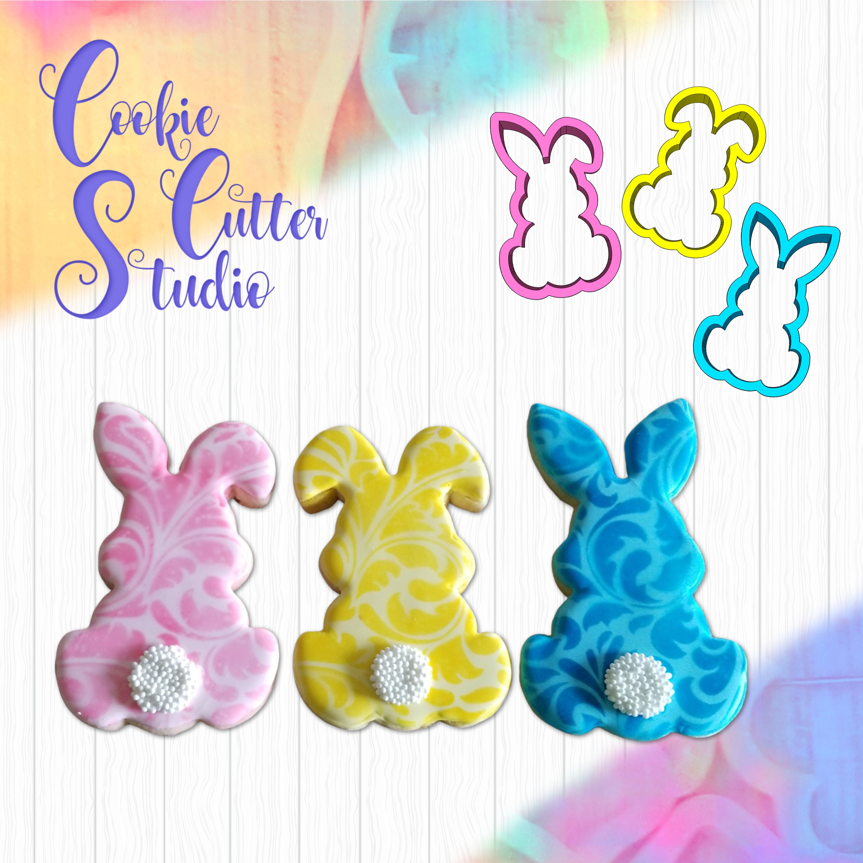 Easter Bunny Cookie Cutter Set Easter Cookie Cutters | Etsy