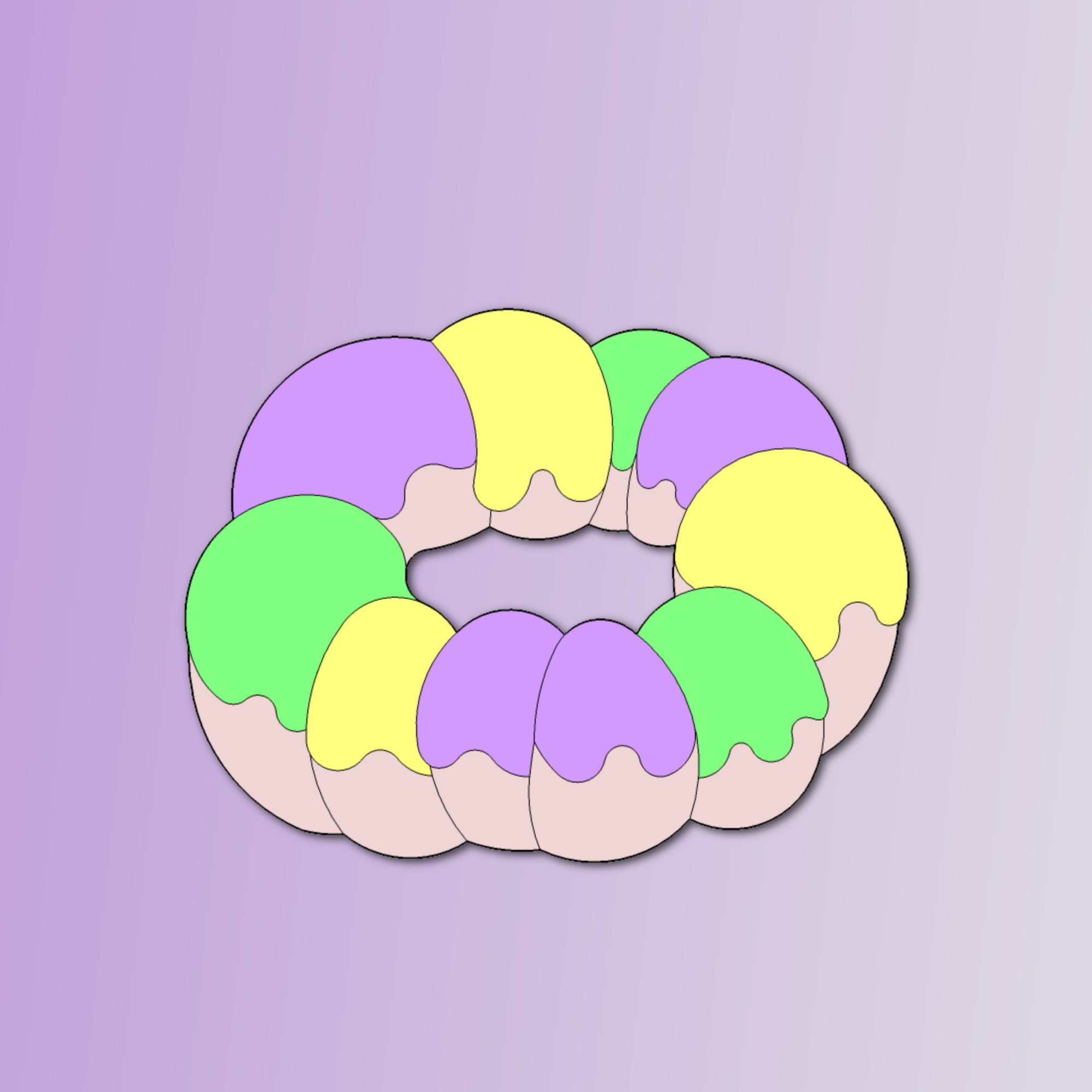 King Cake Cookie Cutter, Mardi Gra Cookie Cutters - Etsy