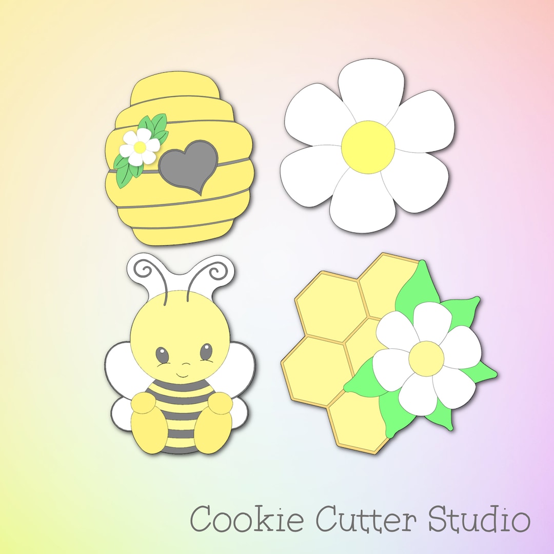 Bee Cookie Cutter Set, Bumble Bee Cookie Cutter - Etsy