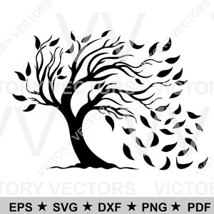 fall tree silhouette printable