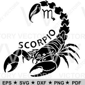 Scorpio Zodiac Star Sign Vector Line Cutting File for Vinyl, Laser ...