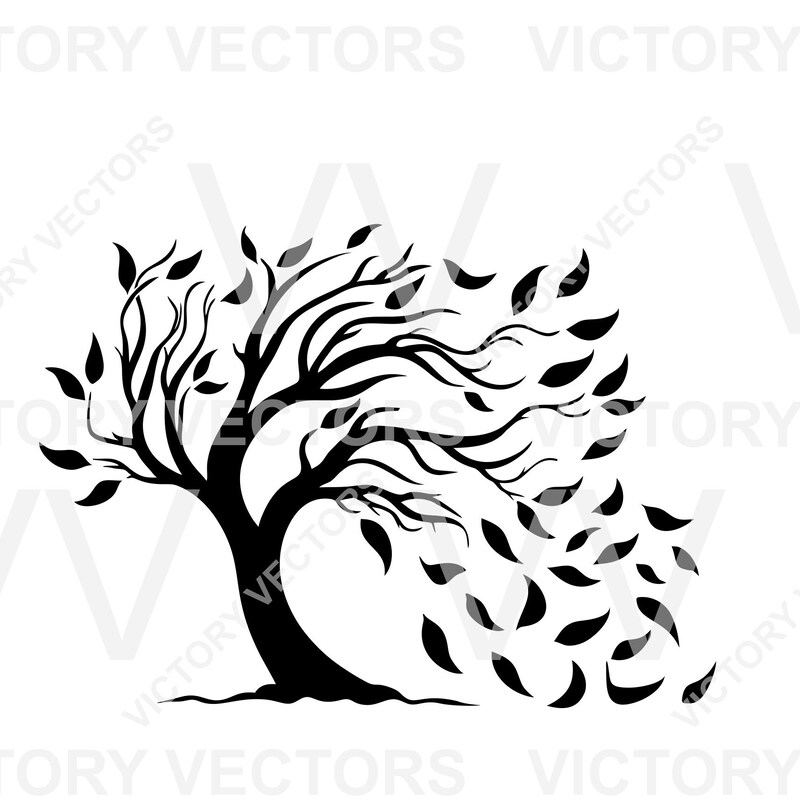 Wind Blowing Tree - Etsy