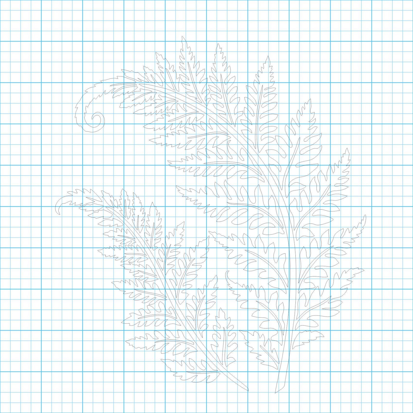 Fern Leaves Fronds Vector Line Cutting File for Vinyl Laser SVG Cricut ...