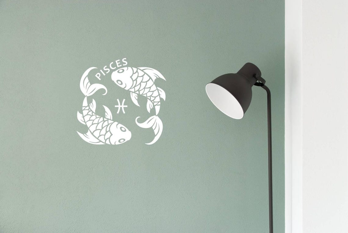 Pisces Two Fish Star Sign Vector File for Cutting, Vinyl, Laser, Cricut ...