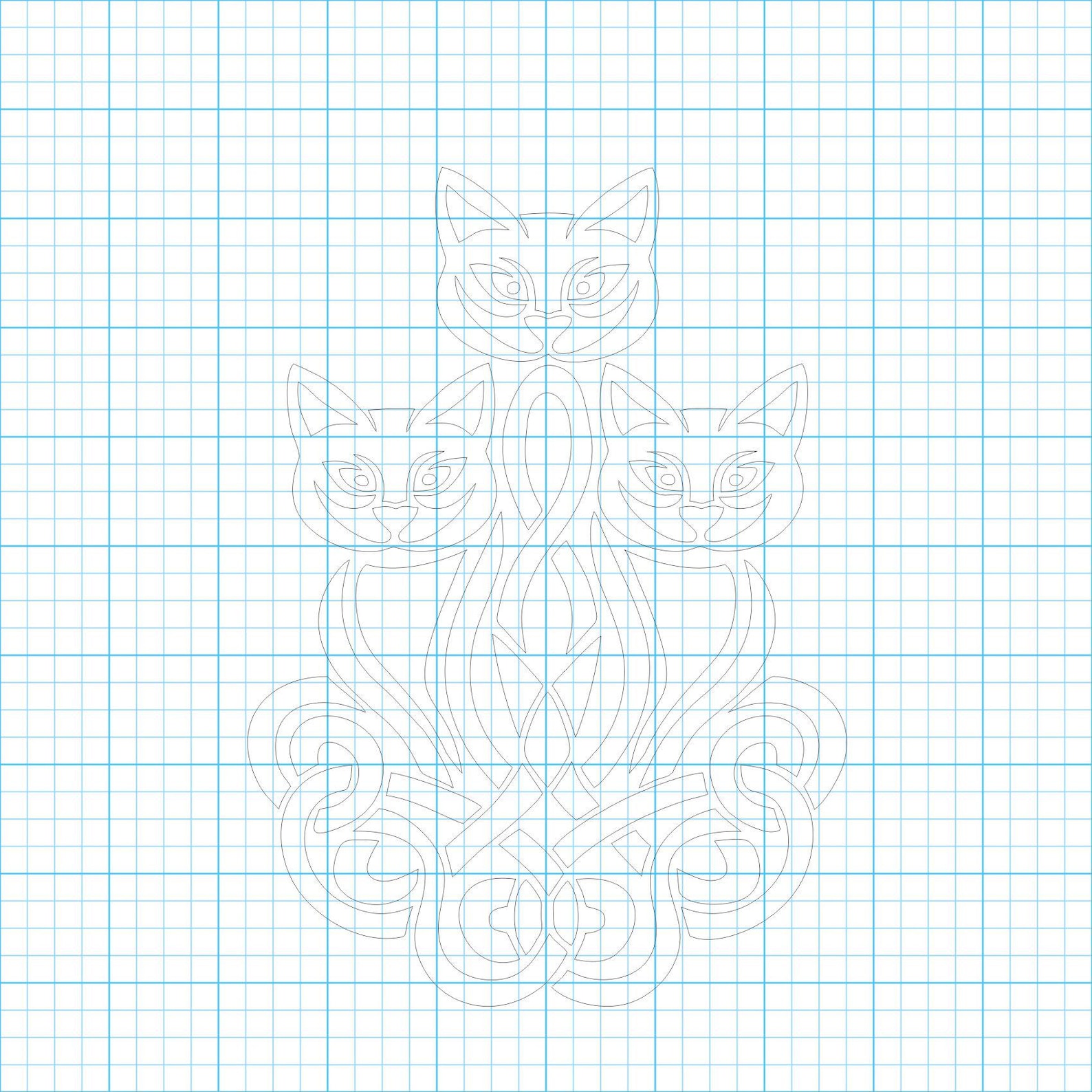 Cat Trio Entwined Tails Celtic Knot - Vector Cutting File for Vinyl ...