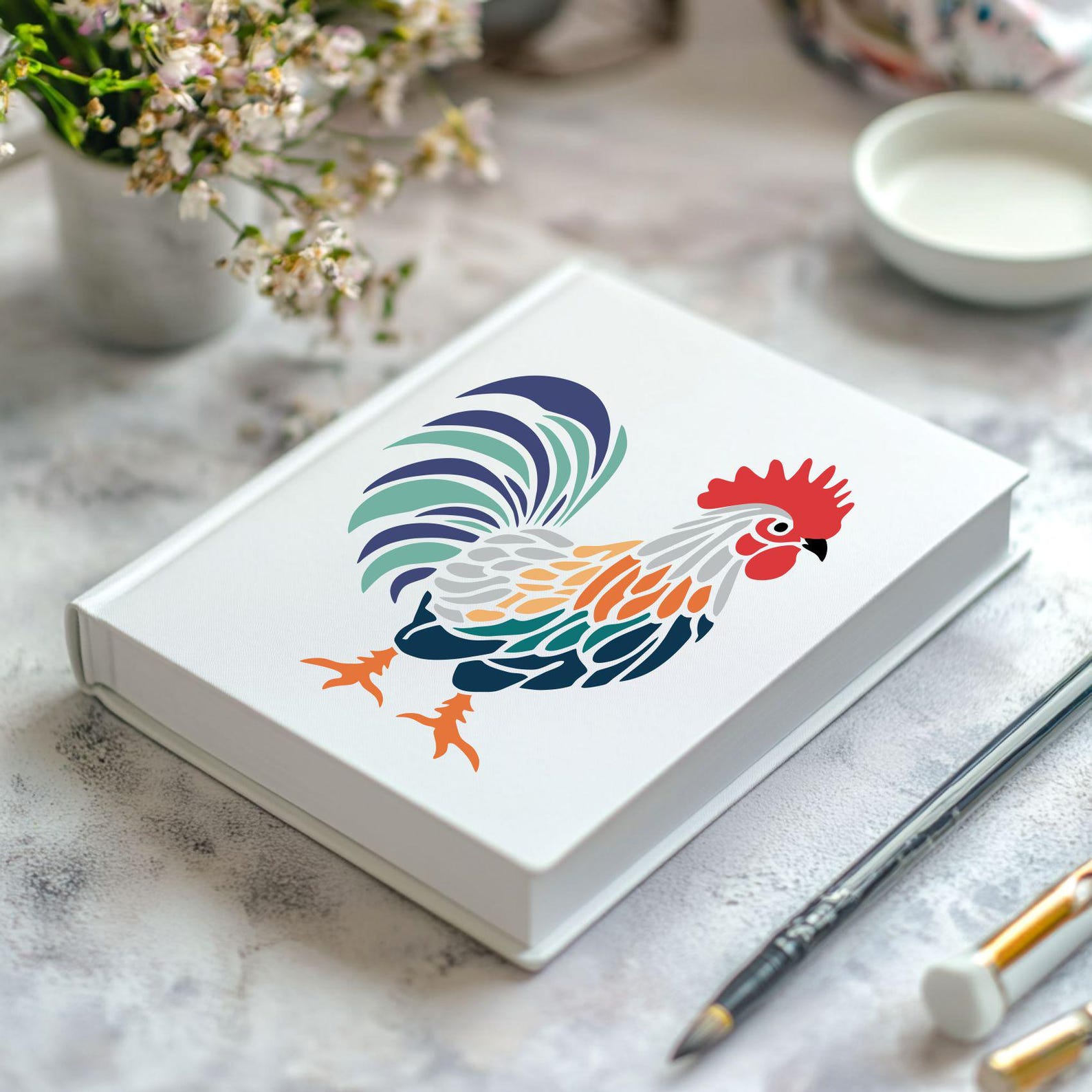 Rooster Cockerel Vector File, Stencil Ready, for Cutting, Vinyl, Laser ...