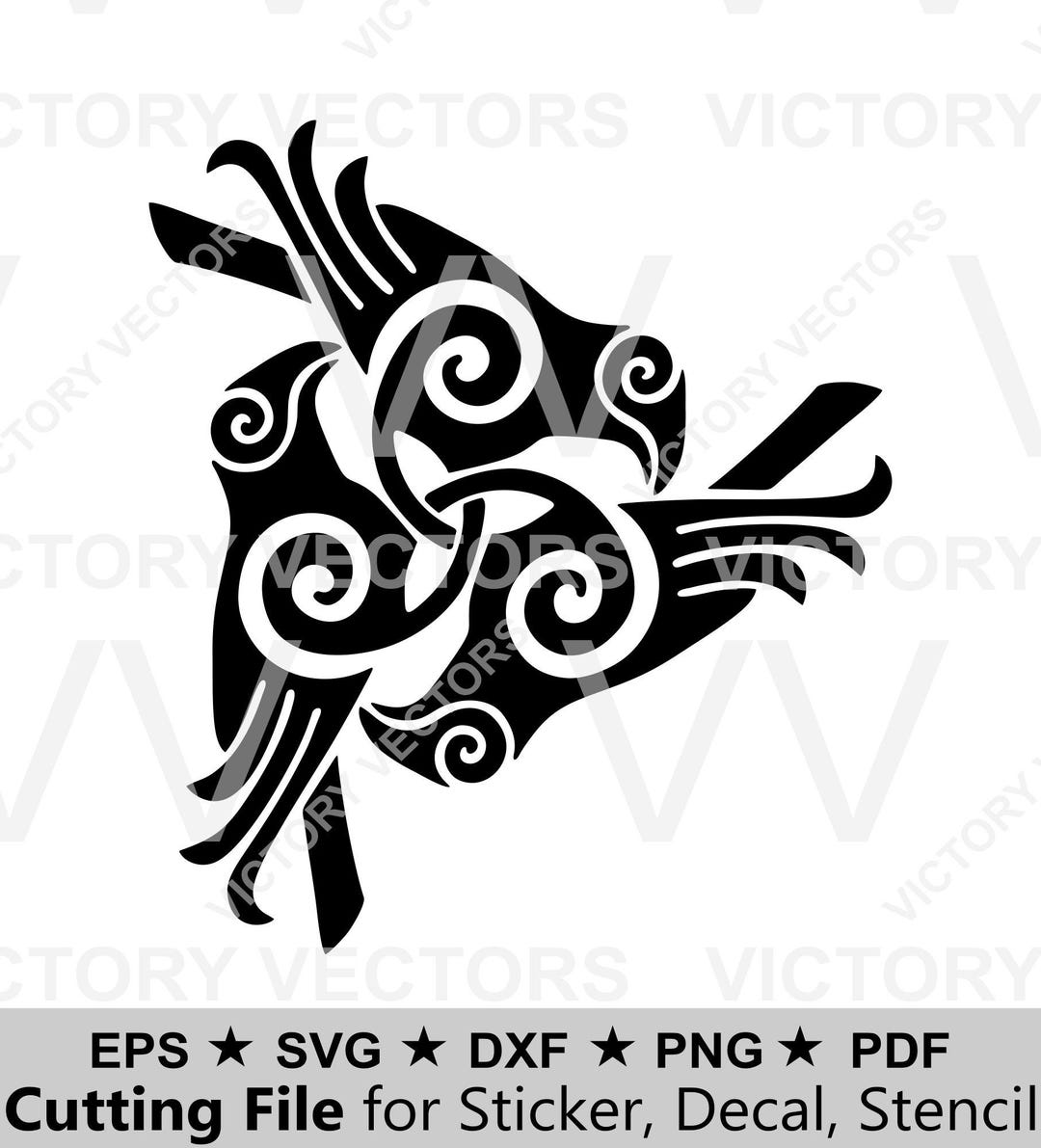 Celtic Knot Raven Triskelion Triple Crow Pagan Bird Vector for Cricut ...
