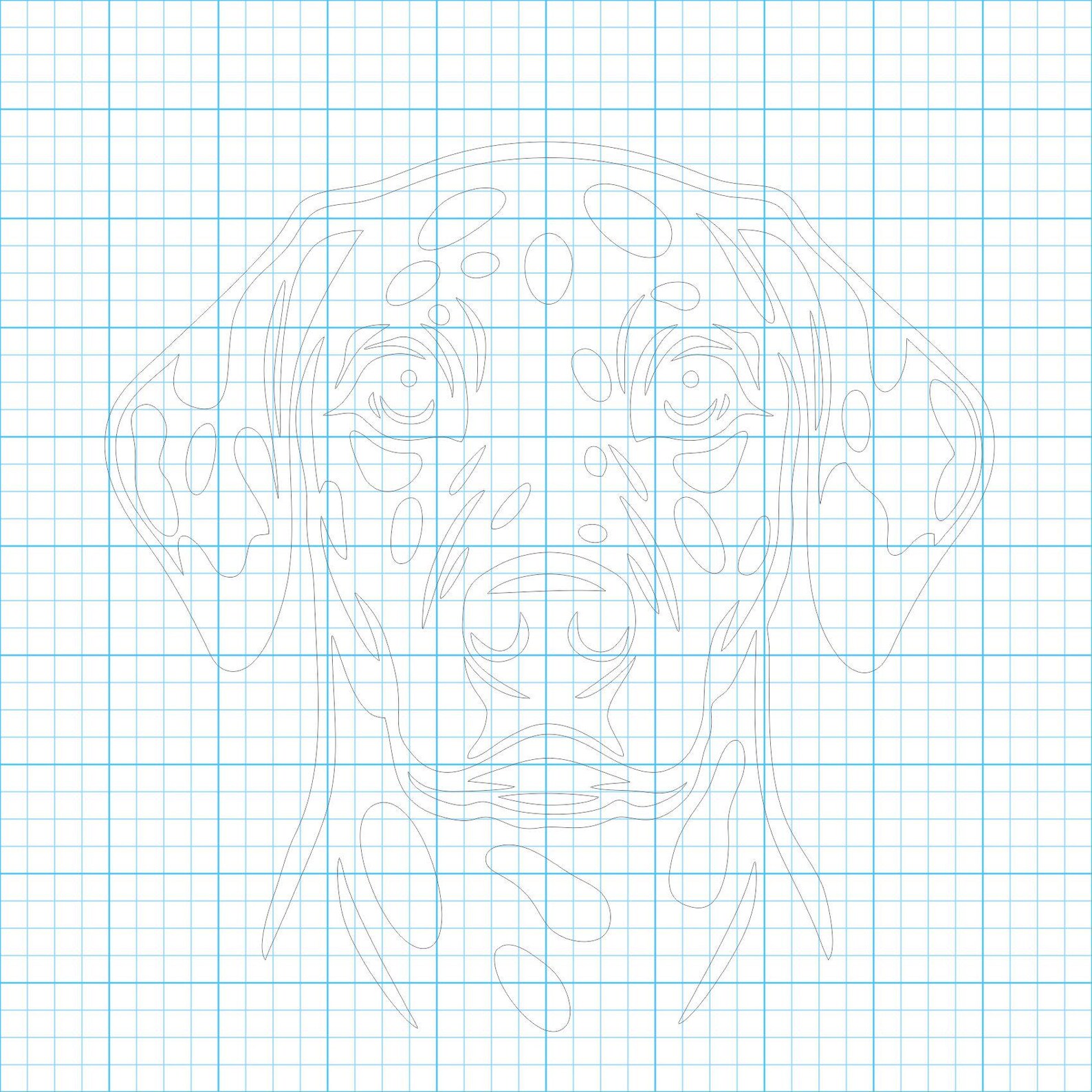 Dalmatian Spot Dog Face Vector File for Cutting, Vinyl, Laser, Cricut ...