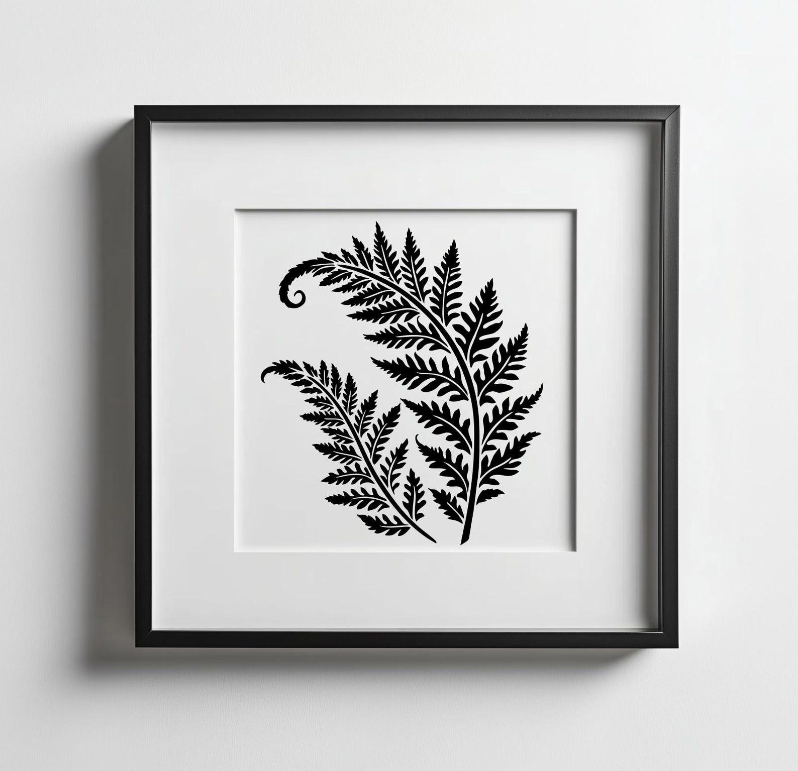 Fern Leaves Fronds Vector Line Cutting File for Vinyl Laser SVG Cricut ...
