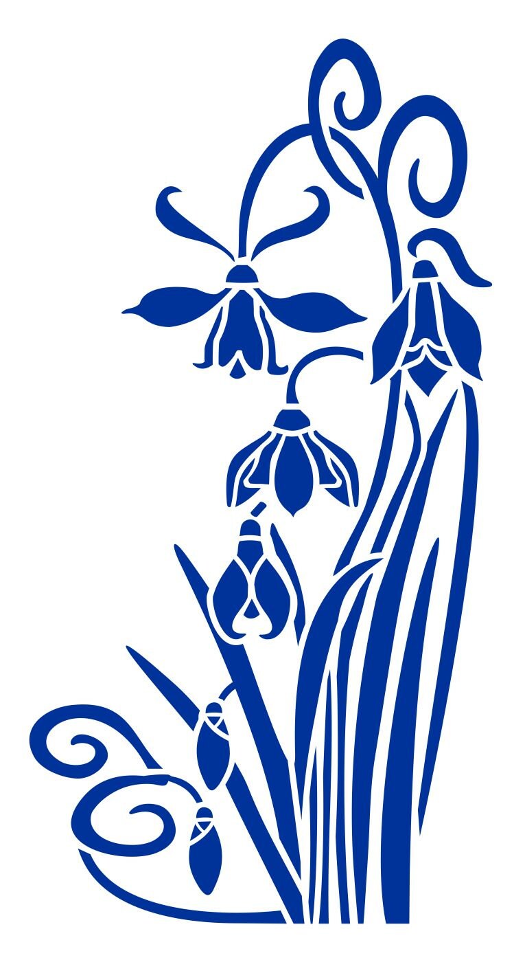 Pretty Snowdrop Corner Floral Stainless Steel Metal Stencil Template 10 ...