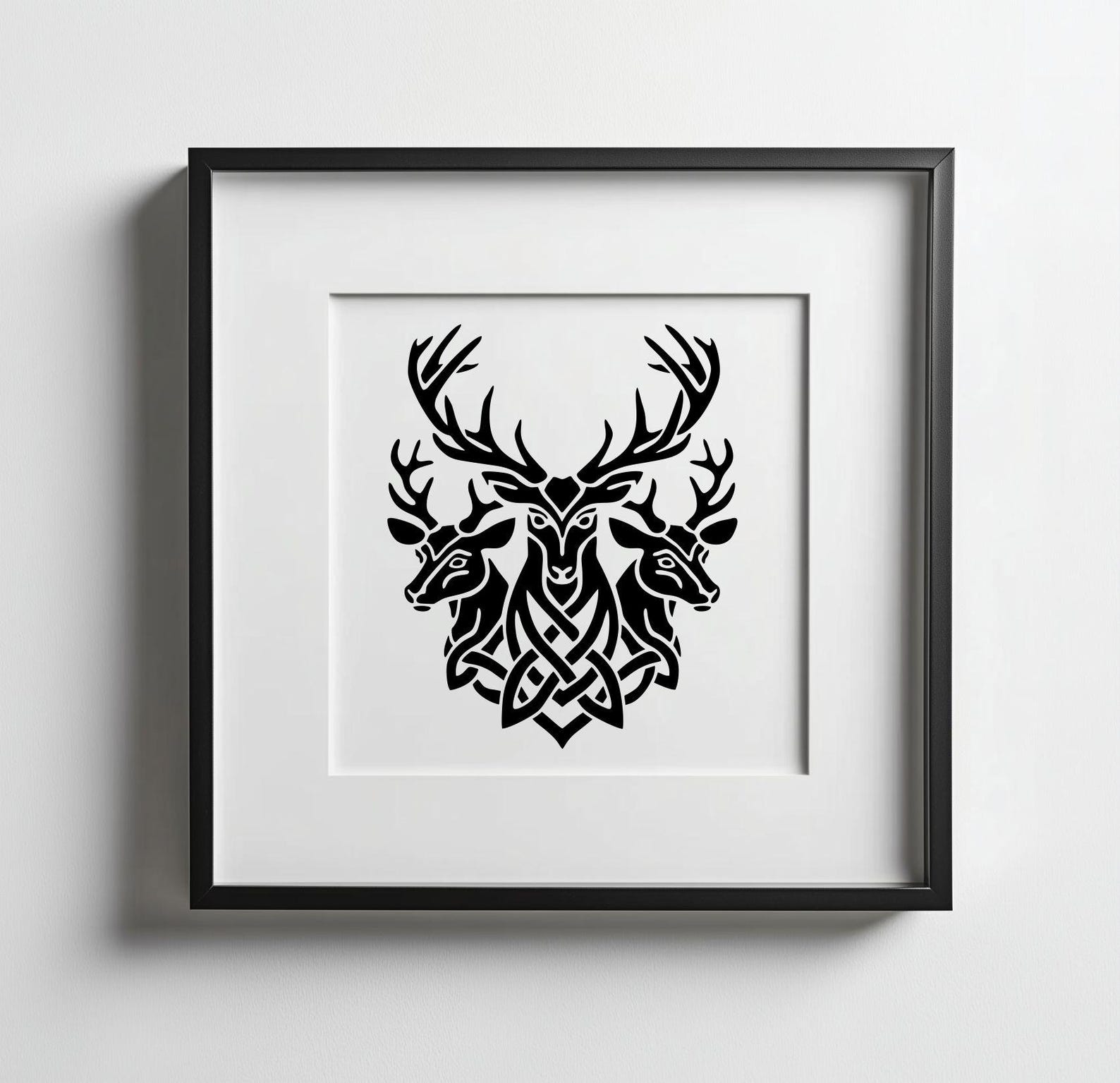 Celtic Stag Head Deer Antlers Knot Tribal Vector File for Cut, Print ...
