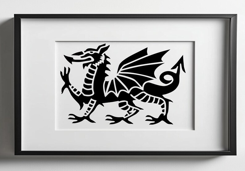 Welsh Dragon Mythical Legend Vector File for Cutting, Vinyl, Laser ...