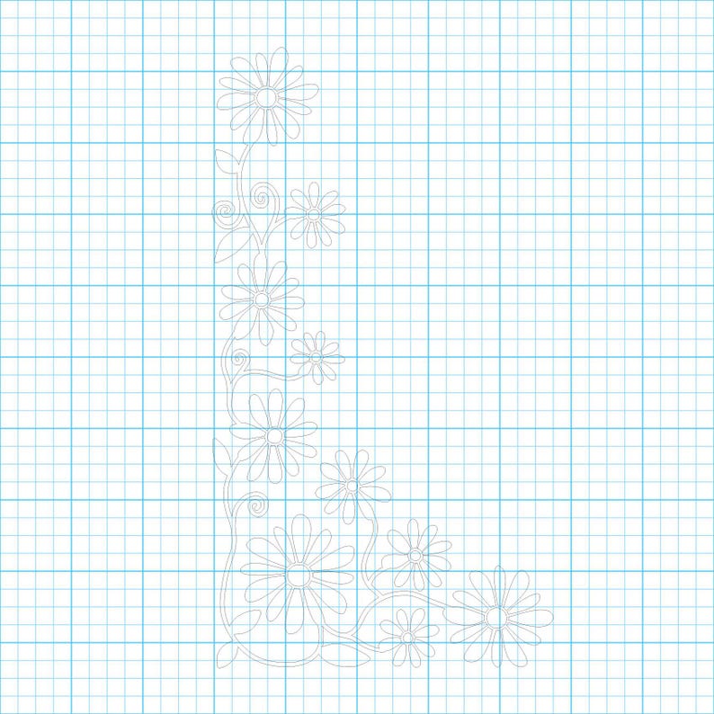 Simple Dainty Daisy Flower Corner Vector Line File for Cutting Vinyl ...