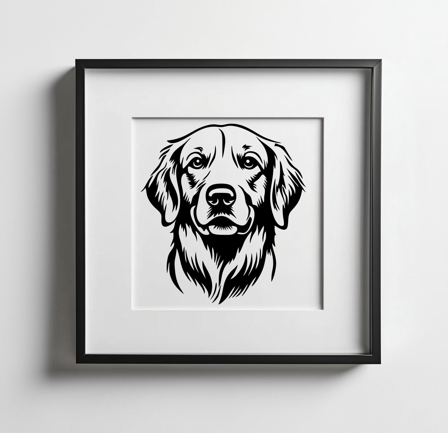 Golden Retriever Face Dog Head Vector Line File for Cutting, Vinyl ...