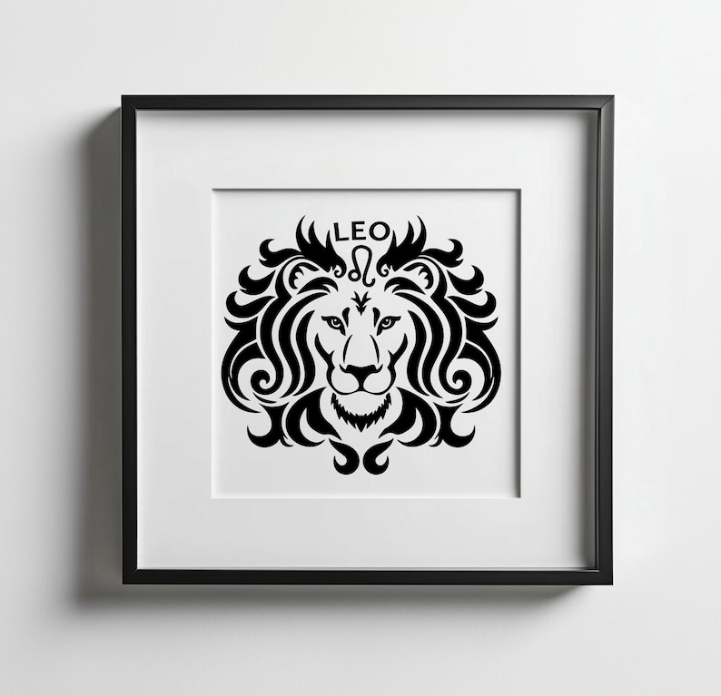 Leo Lion Fire Zodiac Star Sign Vector Line Cutting File for Vinyl ...