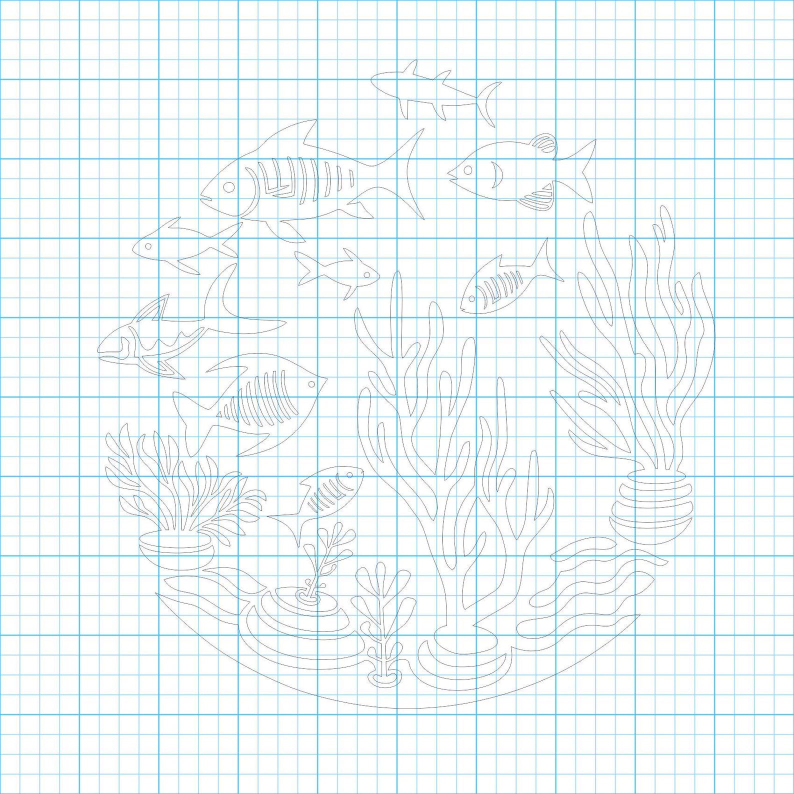 Underwater Marine Life Fish Ocean SVG Vector File for Cutting, Cricut ...