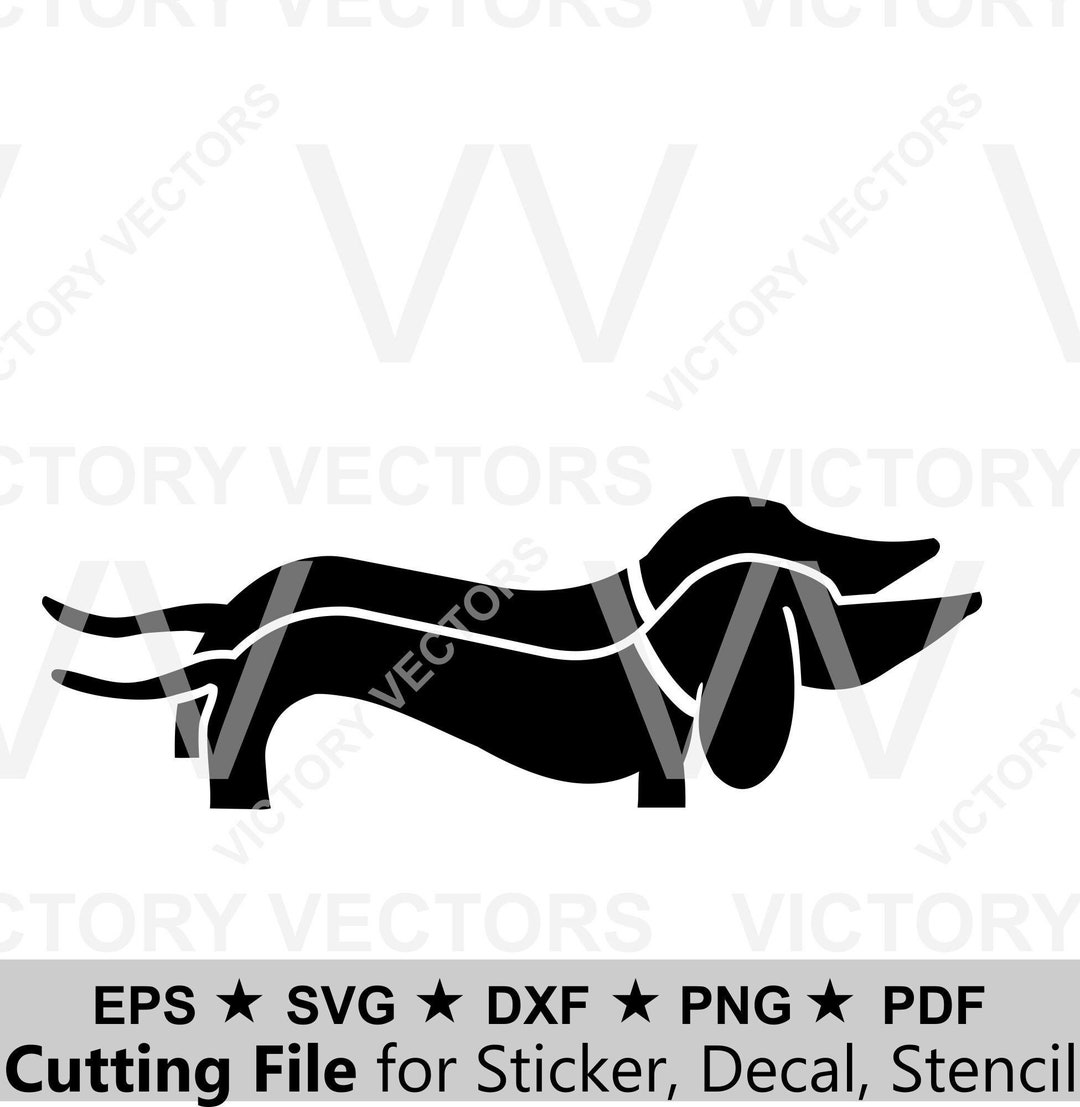 Dachshund Sausage Weiner Dog Vector Line Cutting File for Vinyl Laser ...