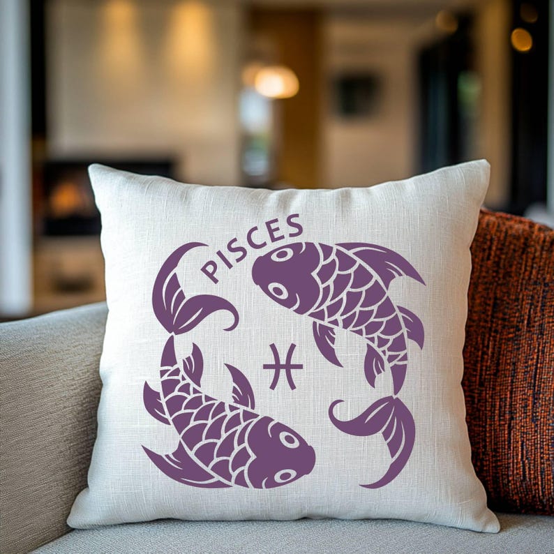 Pisces Two Fish Star Sign Vector File for Cutting, Vinyl, Laser, Cricut ...