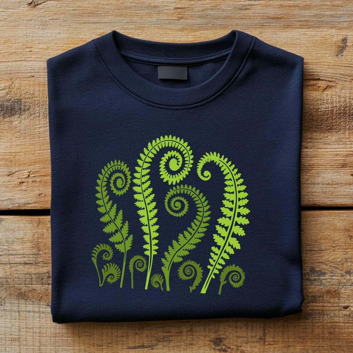Fiddlehead Ostrich Fern Shoots Botanical Border Vector File for Cut ...