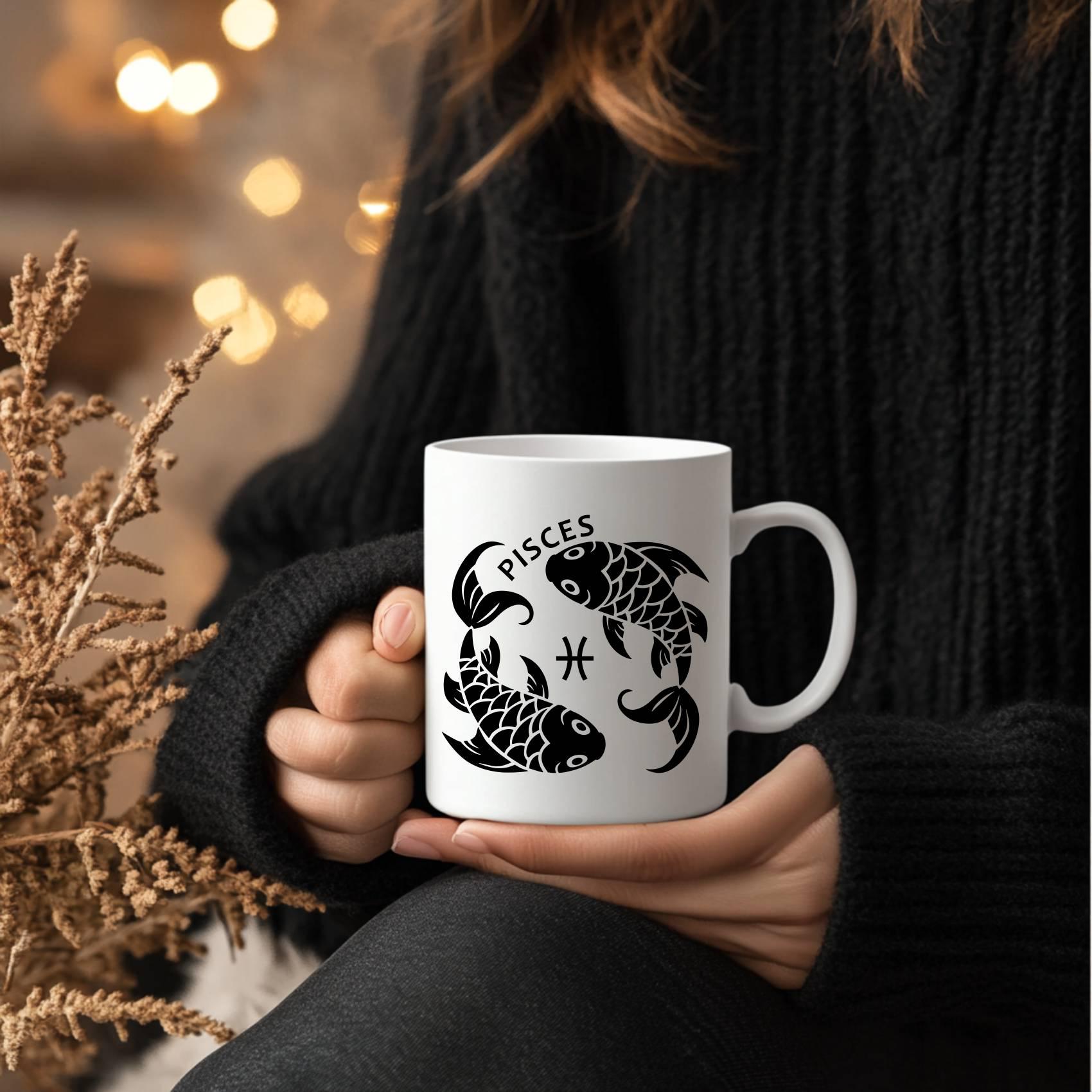 Pisces Two Fish Star Sign Vector File for Cutting, Vinyl, Laser, Cricut ...