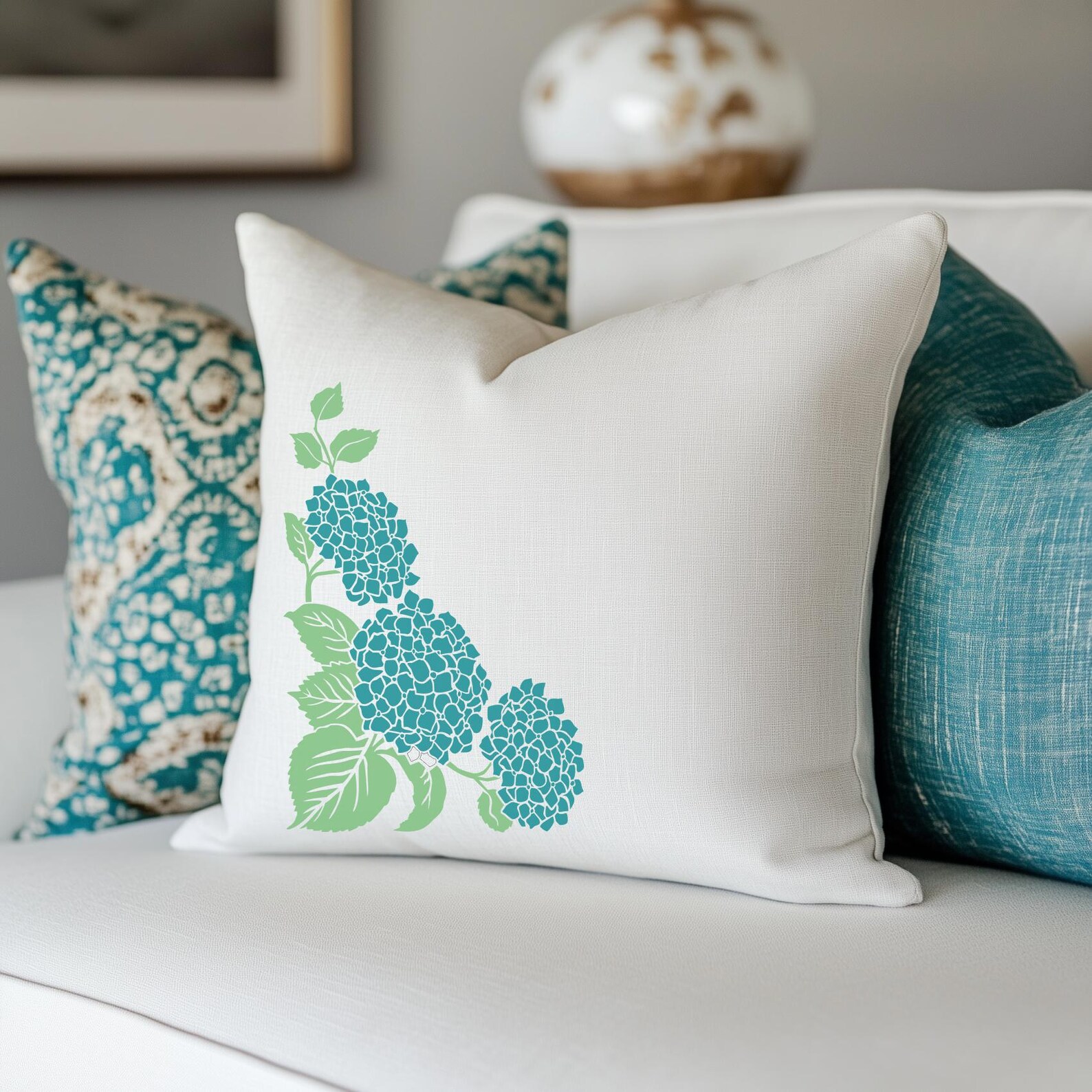 Hydrangea Corner SVG | Floral Hydrangea Border Cut File | Flower Head ...