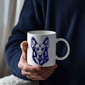 German Shepherd Alsatian Face Dog Head Vector Line Cutting File, Vinyl ...