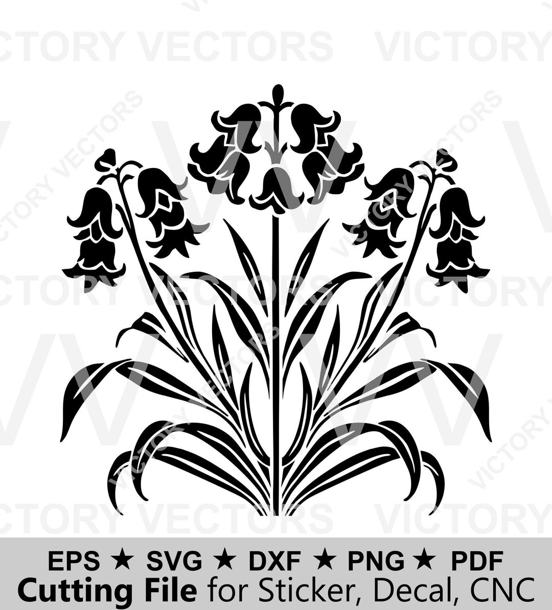 Bluebell Flowers Vector File for Cutting, Vinyl, Laser, SVG, Cricut ...