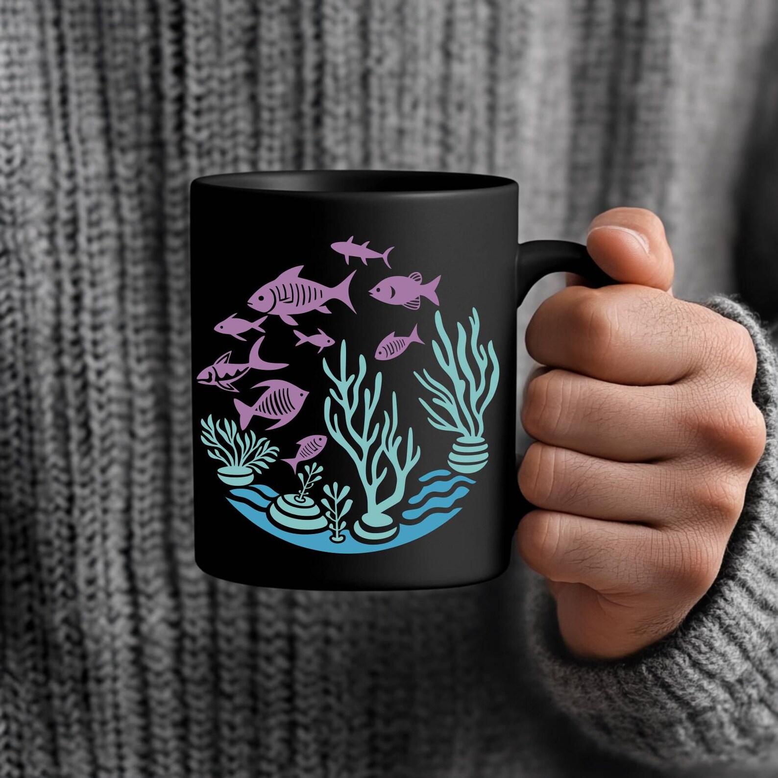 Underwater Marine Life Fish Ocean SVG Vector File for Cutting, Cricut ...