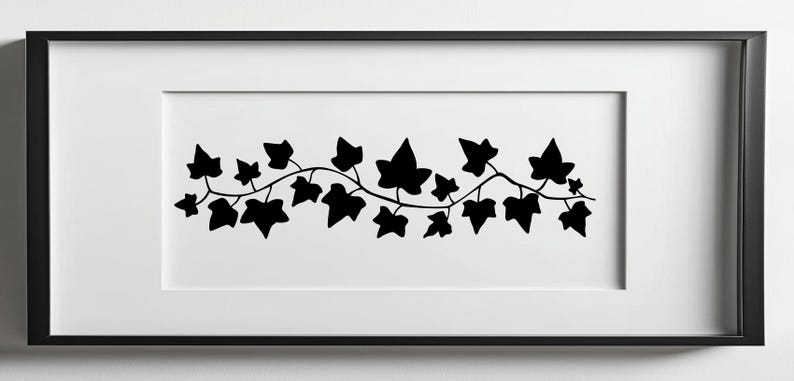 Climbing Ivy Border Trailing Vector File for Cutting, Vinyl, Laser, SVG ...