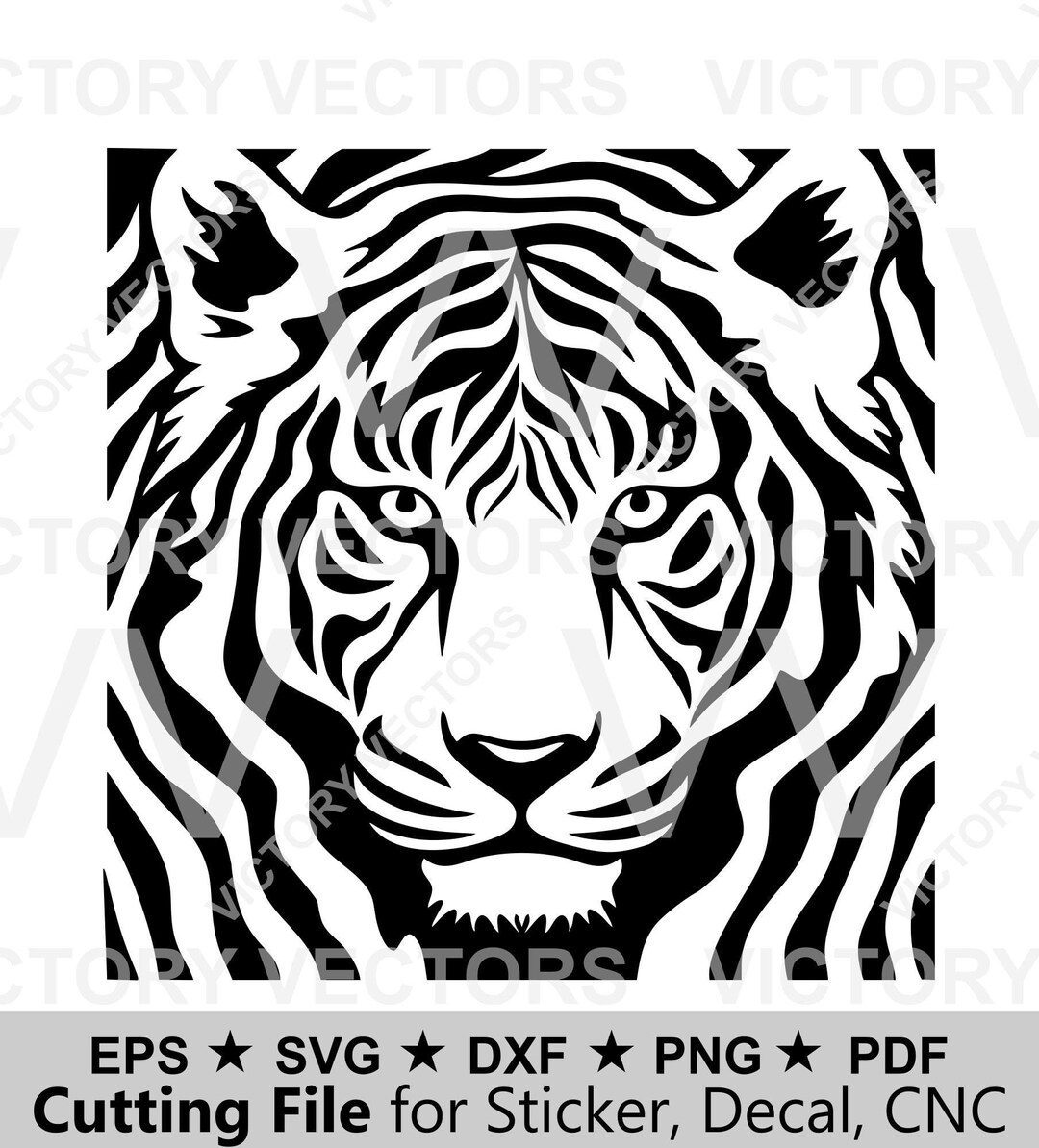 Majestic Tiger Head Vector File for Cricut, Laser, Vinyl, CNC ...