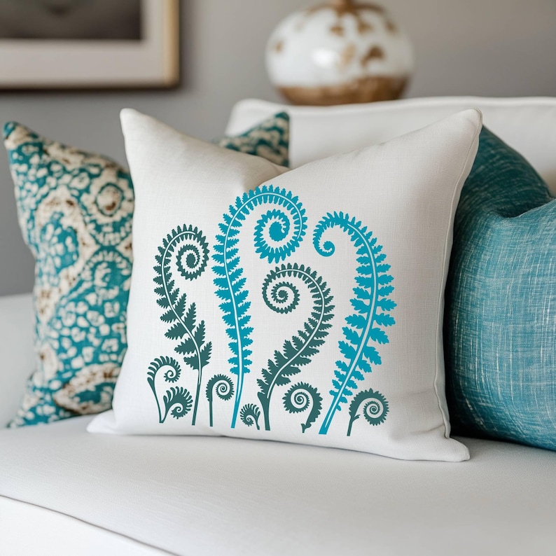 Fiddlehead Ostrich Fern Shoots Botanical Border Vector File for Cut ...