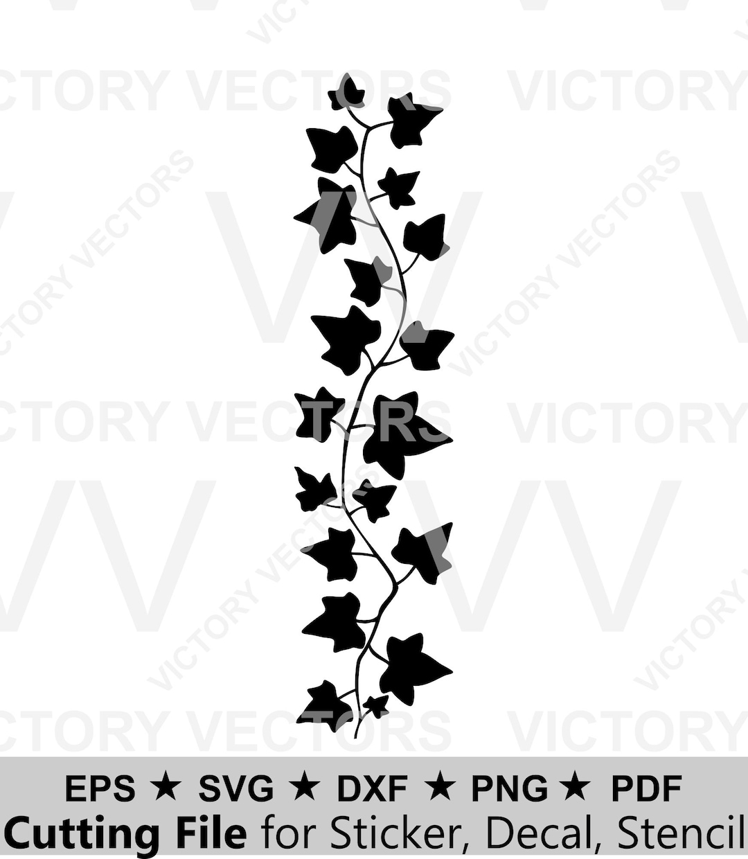 Climbing Ivy Border Trailing Vector File for Cutting, Vinyl, Laser, SVG ...