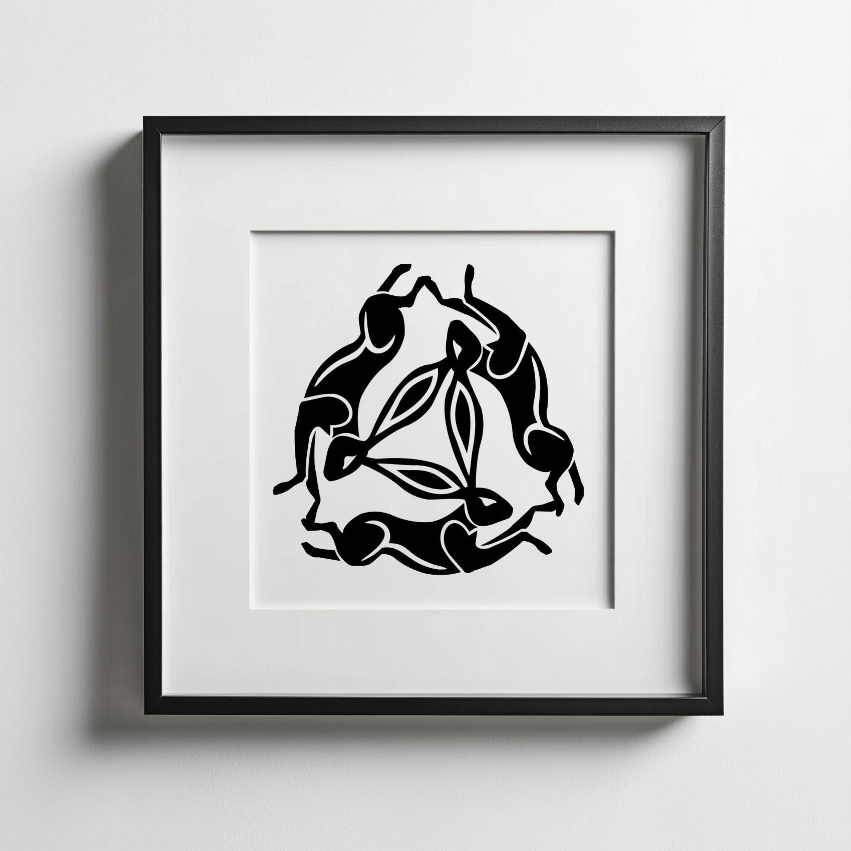 Celtic Hare Trio Pagan Trinity Moon Vector Line File for Cutting, Vinyl ...